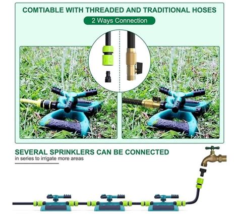 Garden Water 360 Degrees Rotation Lawn Sprinkler Gadget Lobby