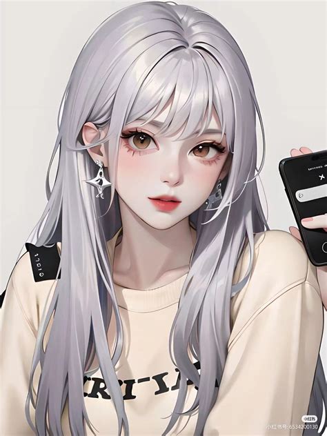 Digital Art Anime Vintage Cartoon White Hair Anime Style Anime Art