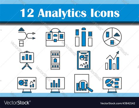 Analytics Icon Set Royalty Free Vector Image Vectorstock
