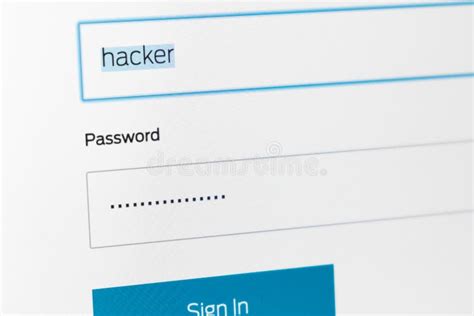 Filled Login And Hidden By Dots Password At Login Screen Stock Image