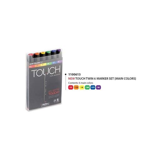Korikart Shinhan Touch Twin Marker Set Of 6 Assorted Main Colors
