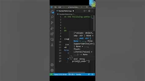 printing number pattern in python pattern coding tut 5 shorts youtube