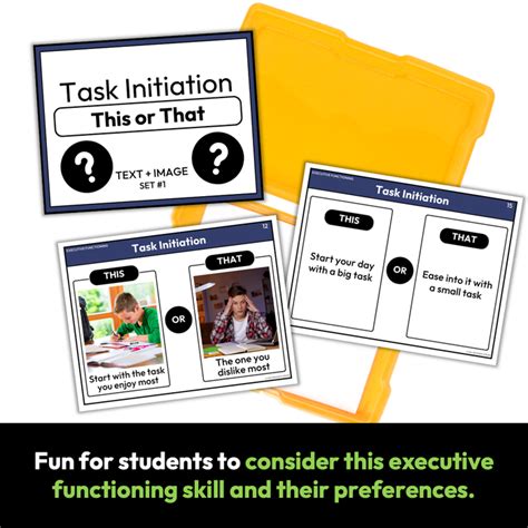 Task Initiation This Or That Executive Functioning Skills Game