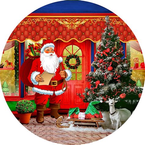 Painel D Festa Redondo Malha Sublimado Natal Papai Noel Shopee Brasil