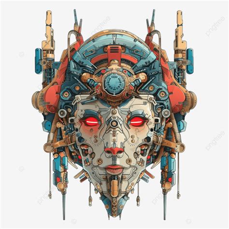 頭戰士機器人插畫 半機械人 卡通片 未來派png去背圖片素材免費下載，免摳圖設計圖案下載 Pngtree