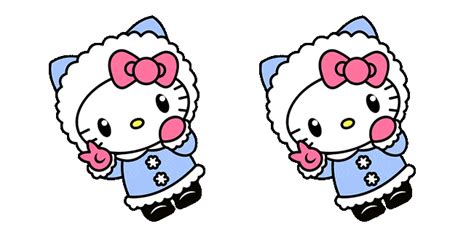 Winter Hello Kitty In Puffy Hat Animated Cursor Sweezy Cursors