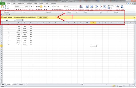 Security Warning Automatic Update Of Links Has Been Disabled Vba And