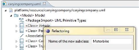 uml model refactoring insert subclass with parameter input download