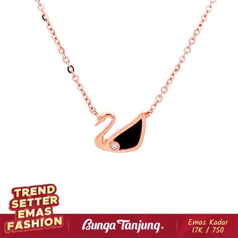 Jual Kalung Fashion Angsa Emas 17k Bunga Tanjung Gold Shopee