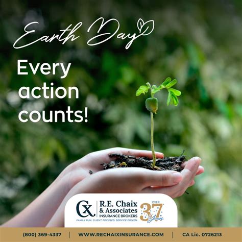 🌍 Happy Earth Day From R E R E Chaix And Associates Insurance Brokers Inc