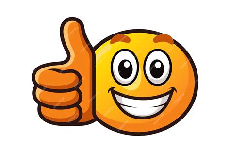 Emoticon Showing Thumb Up On White Background Premium Ai Generated Vector