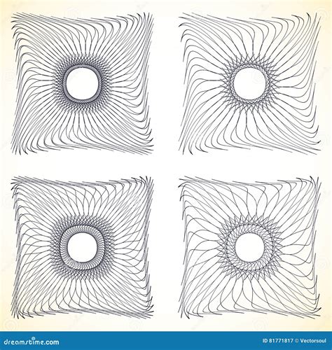 Set Of Geometric Square Elements With Intersecting Lines Stock Vector Illustration Of Burst