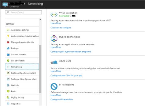 Azure Webapp Get Private Ip Of A Service Connected On Vnet Stack