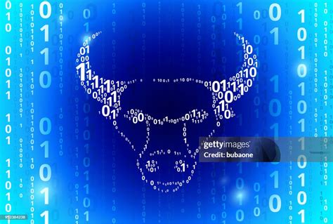 bull horns binary code blue vector pattern background high res vector