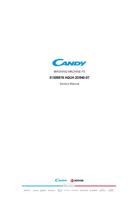 CANDY AQUA 2D 840-07 SM Service Manual download, schematics, eeprom ...