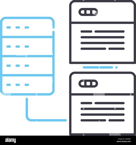 Relational Database Line Icon Outline Symbol Vector Illustration