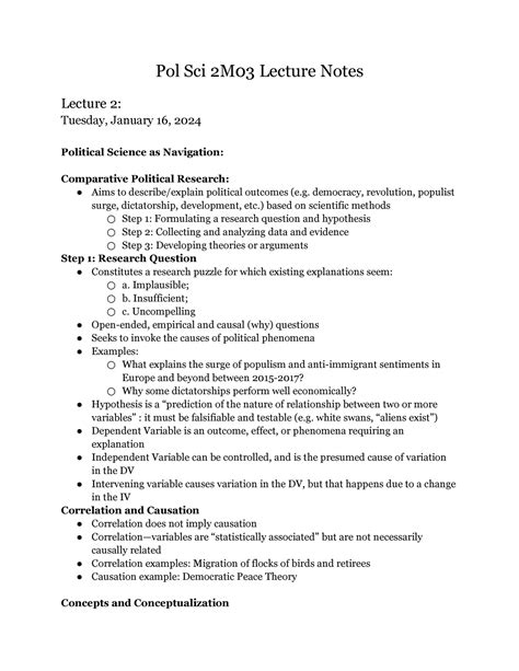 pol sci 2m03 lecture notes pol sci 2m03 lecture notes lecture 2