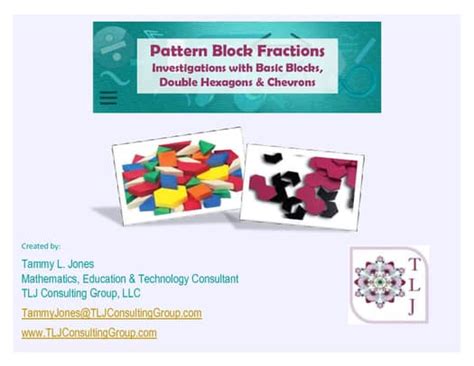 Pattern Block Fractions Investigations With Basic Blocks Double Hex And Chevron