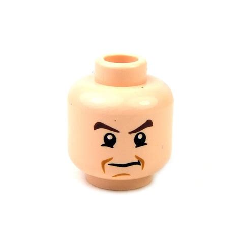 Lego Accessories Light Flesh Minifig Head Brown Eyebrows Frown La