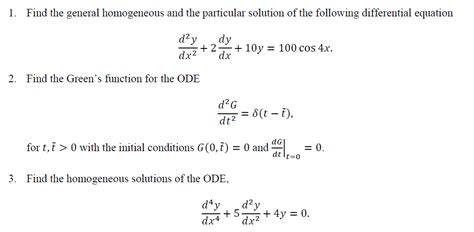 solved find the general homogeneous and the particular
