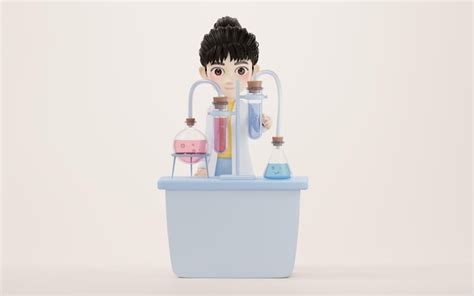 Premium Photo 3d Cartoon Female Analyst With Chemical Vessel 3d Rendering