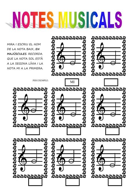 Notes Musicals Online Worksheet For 1R You Can Do The Exercises Online