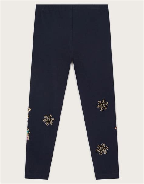 Christmas Sequin Leggings Blue