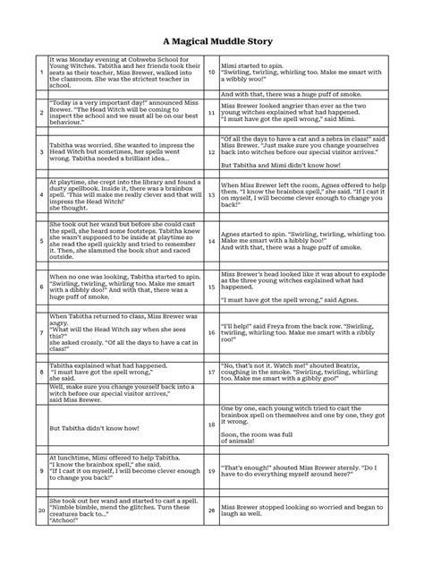 A Magical Muddle Sheet1 Pdf