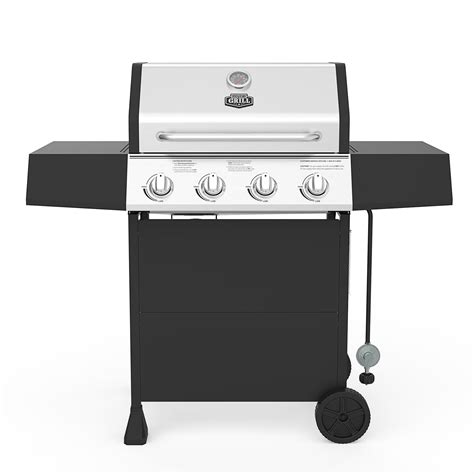 Propane Gas Bbq Grill Nexgrill 4 Burner Stainless Steel Main Lid W Side Burner Ebay