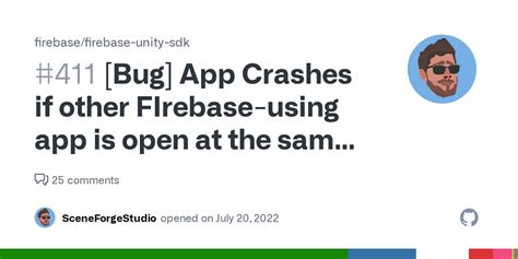 Bug App Crashes If Other Firebase Using App Is Open At The Same Time