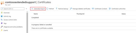 Store Certificates In Azure Key Vault