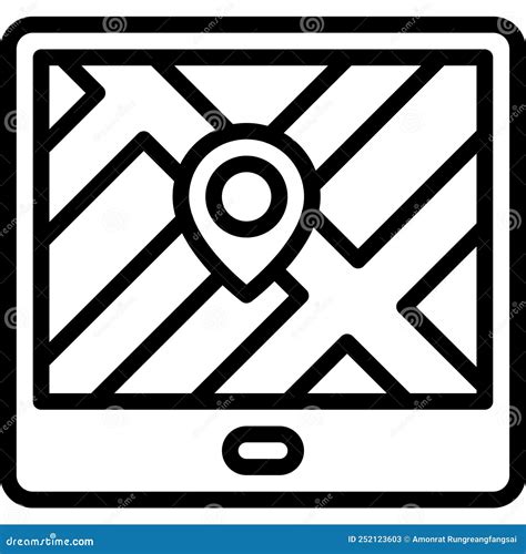 Map On Tablet Icon Location Map And Navigation Vector Stock Vector Illustration Of Icon