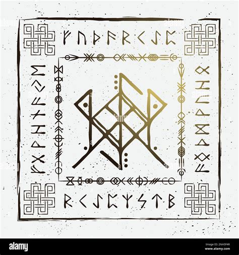Scandinavian Doodle Bind Rune Sleeping Stock Vector Image Art Alamy