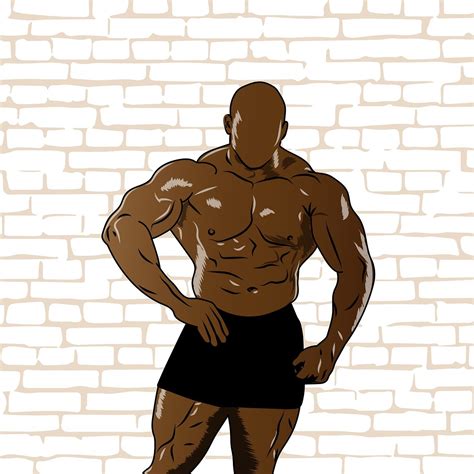 Muscular Black Man Cartoon