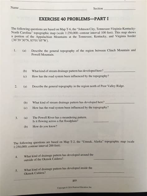 Solved Name Section EXERCISE PROBLEMS PARTI The Follow Chegg