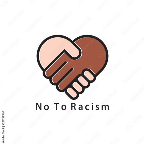 Say No To Racism Hand Shake Love Symbol Vector Stock Vector Adobe Stock