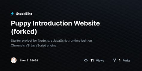 Puppy Introduction Website Forked StackBlitz