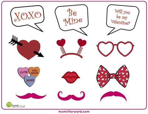 Free Printable Printable Photo Booth Props Valentines Day