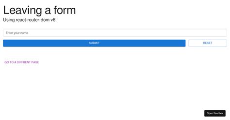 React Router V6 UseBlock Prompt Codesandbox