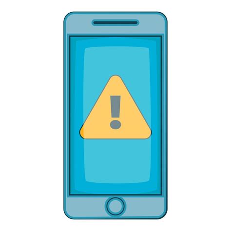 Warning Notification On Phone Icon Cartoon Style 14652305 Vector Art At Vecteezy
