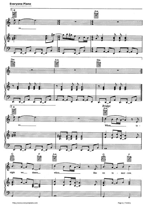Bailamos Enrique Iglesias五线谱预览4 钢琴谱文件（五线谱、双手简谱、数字谱、midi、pdf）免费下载