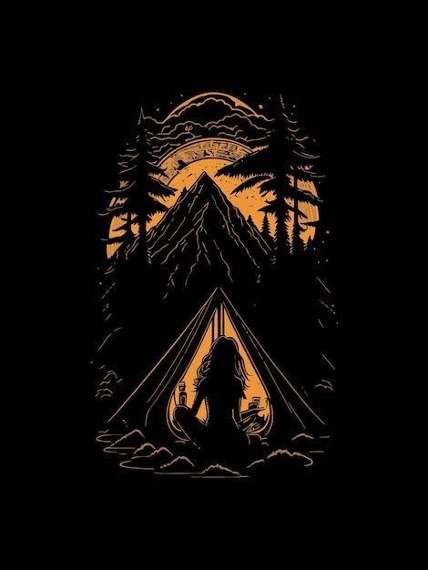 Premium Vector Mountain Illustration Outdoor Adventure Vector Graphic