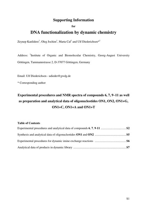 Pdf Dna Functionalization By Dynamic Chemistry