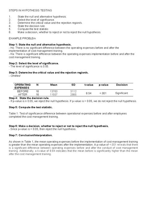Steps In Hypothesis Testing Steps In Hypothesis Testing State The