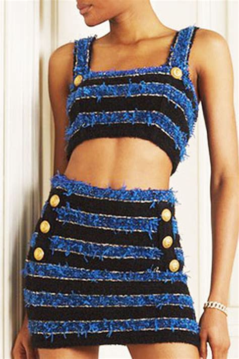 Blue Color Women Sleeveless Sexy Button Bodycon Dress Mini Bandage