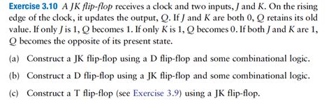 Solved A JK Flip Flop Receives A Clock And Two Inputs J And Chegg Com