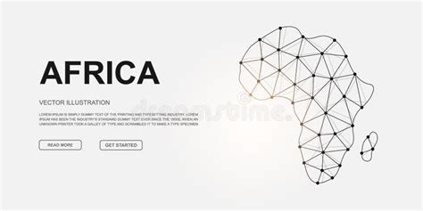 Africa Low Poly Symbol With Connected Dots For Landing Page Africa Map