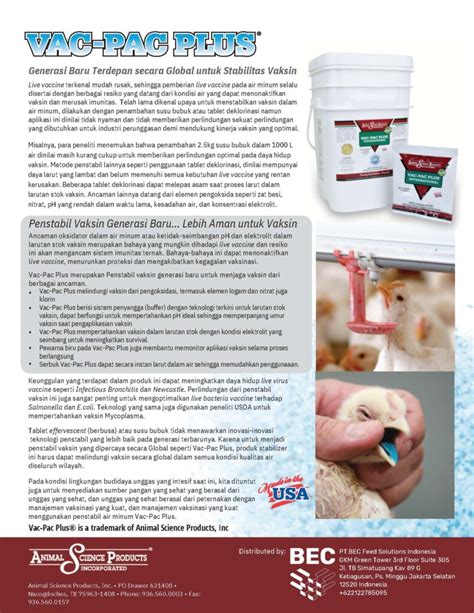 Vac Pac Plus Now Available Pt Bec Feed Solutions Indonesia
