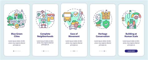 Urban Design Principles Onboarding Mobile App Screen City Development Walkthrough 5 Steps