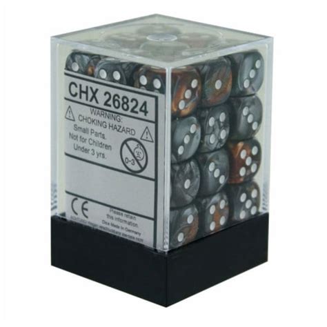 Chessex Gemini Copper Steel White 12mm D6 Set Dice 36 Count 26824 1